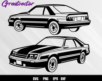 Fox Body Mustang Gt L EPS SVG PNG Dxf L Vector Art | Etsy