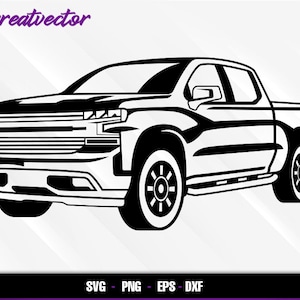Silverado 1500 Pickup L EPS - SVG - PNG - Dxf L Vector Art - Etsy