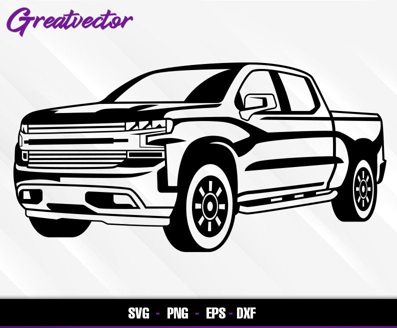 Silverado 1500 Pickup L EPS SVG PNG Dxf L Vector Art - Etsy