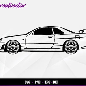 2002 Skyline Gt-r R34 Movie Car L EPS - SVG - PNG - Dxf L Vector Art - Etsy