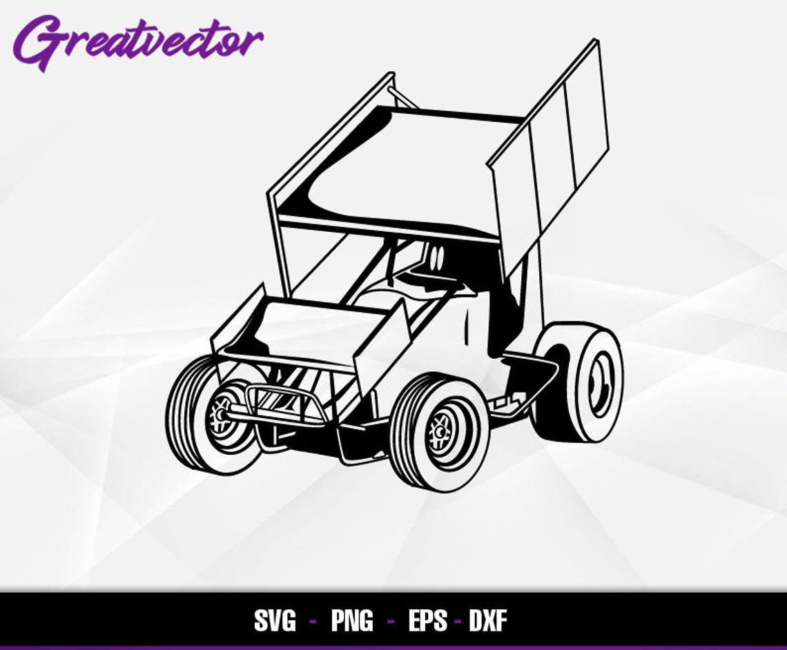 Sprint Race Car L EPS SVG PNG Dxf L Vector Art - Etsy
