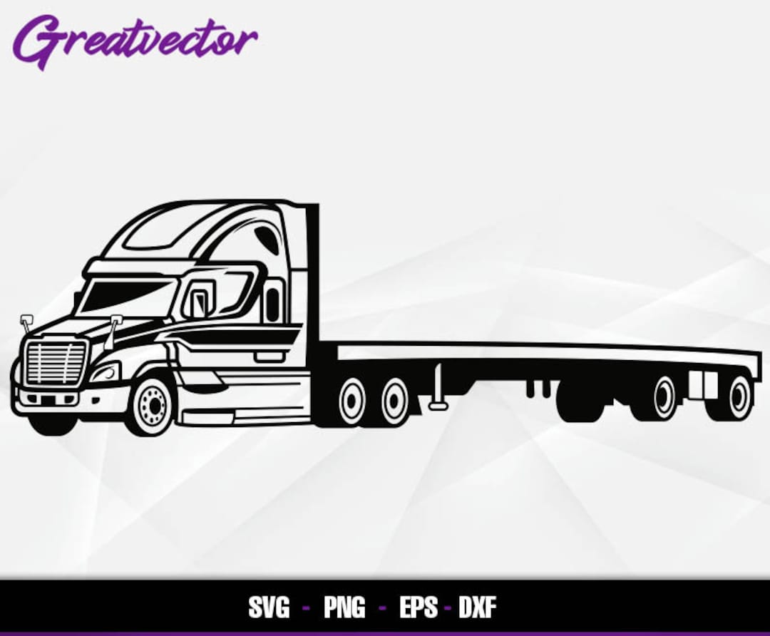 Flatbed Truck L EPS - SVG - PNG - Dxf L Vector Art - Etsy