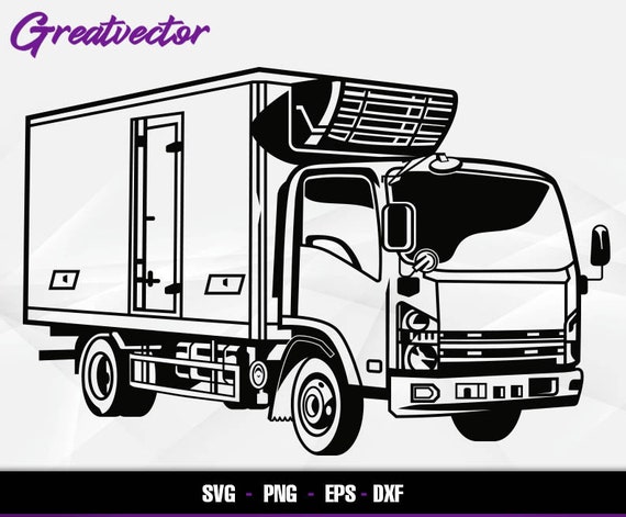 Refrigerated Truck L EPS SVG PNG Dxf L Vector Art - Etsy