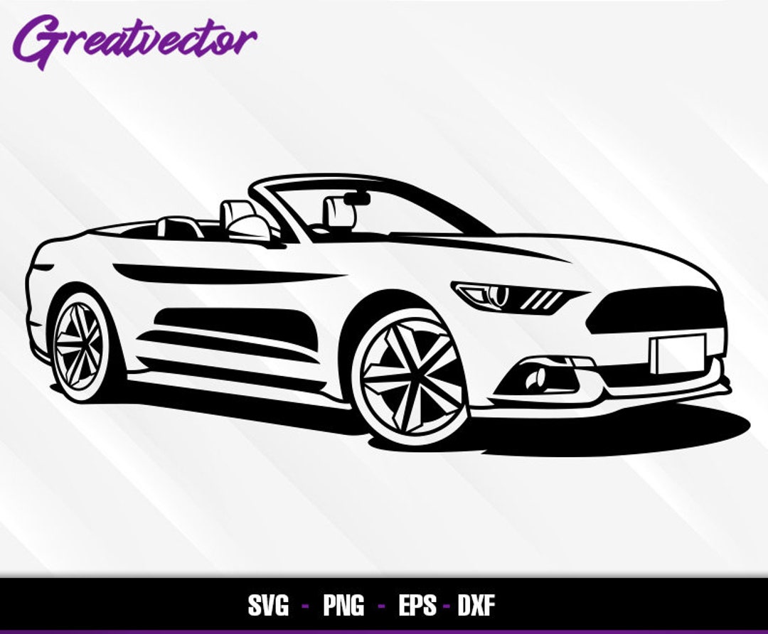 Mustang Gt Premium Convertible 2021 L EPS - SVG - PNG - Dxf L Vector ...