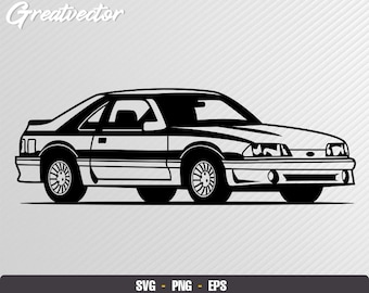 Fox Body Mustang Gt L EPS SVG PNG Dxf L Vector Art - Etsy