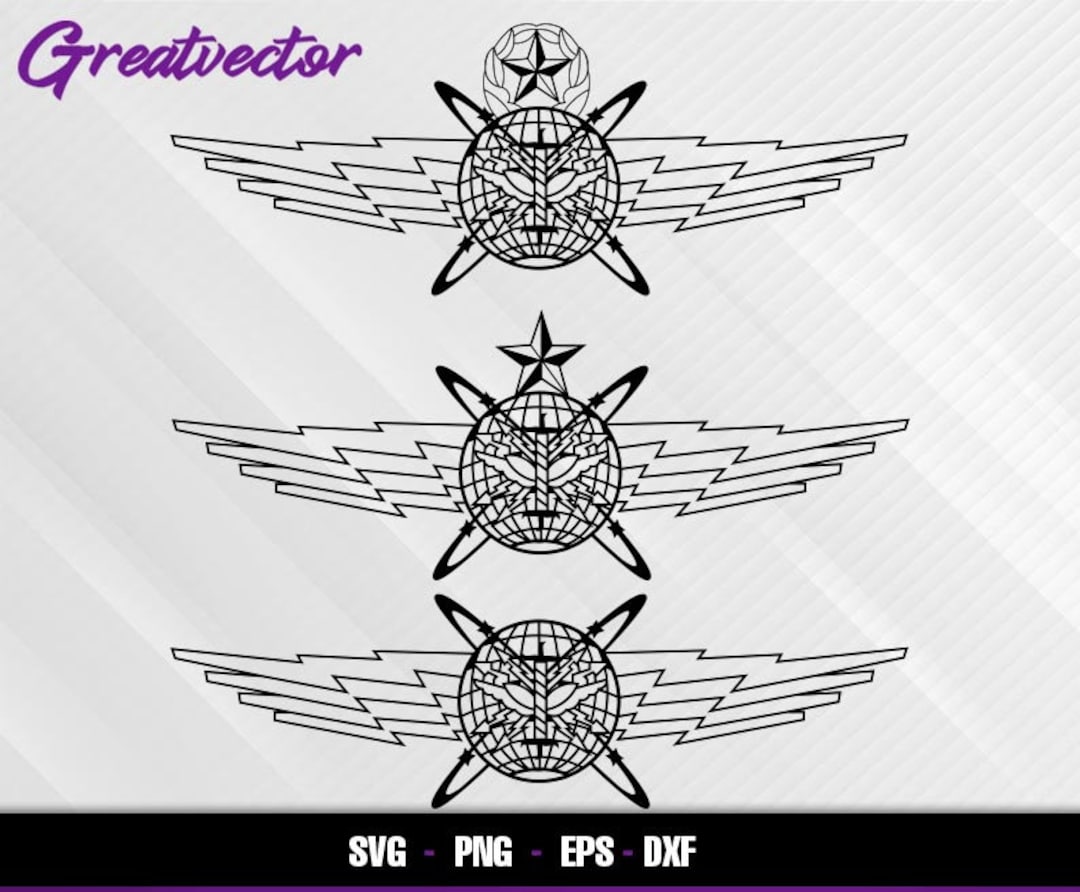 Air Force Master Cyberspace Operator Badge L EPS - SVG - PNG - Dxf L ...