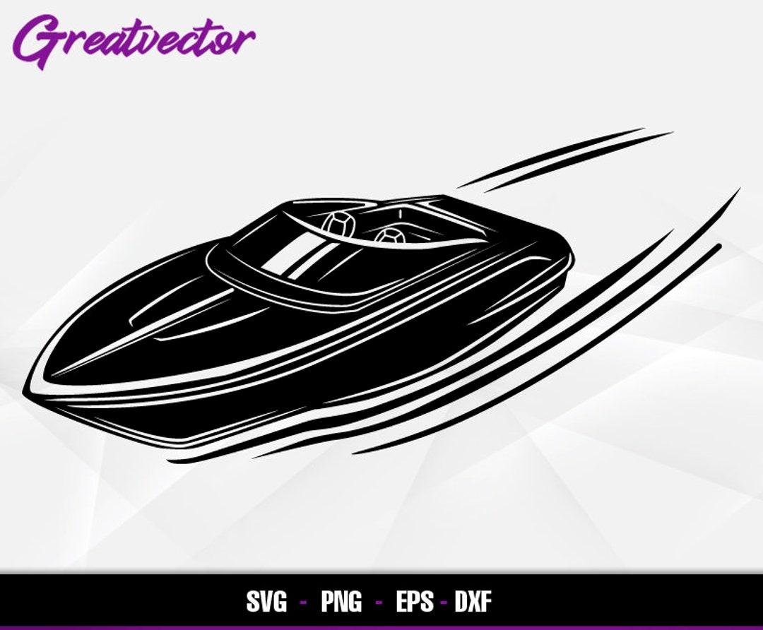 Speed Boat L EPS - SVG - PNG - Dxf L Vector Art - Etsy