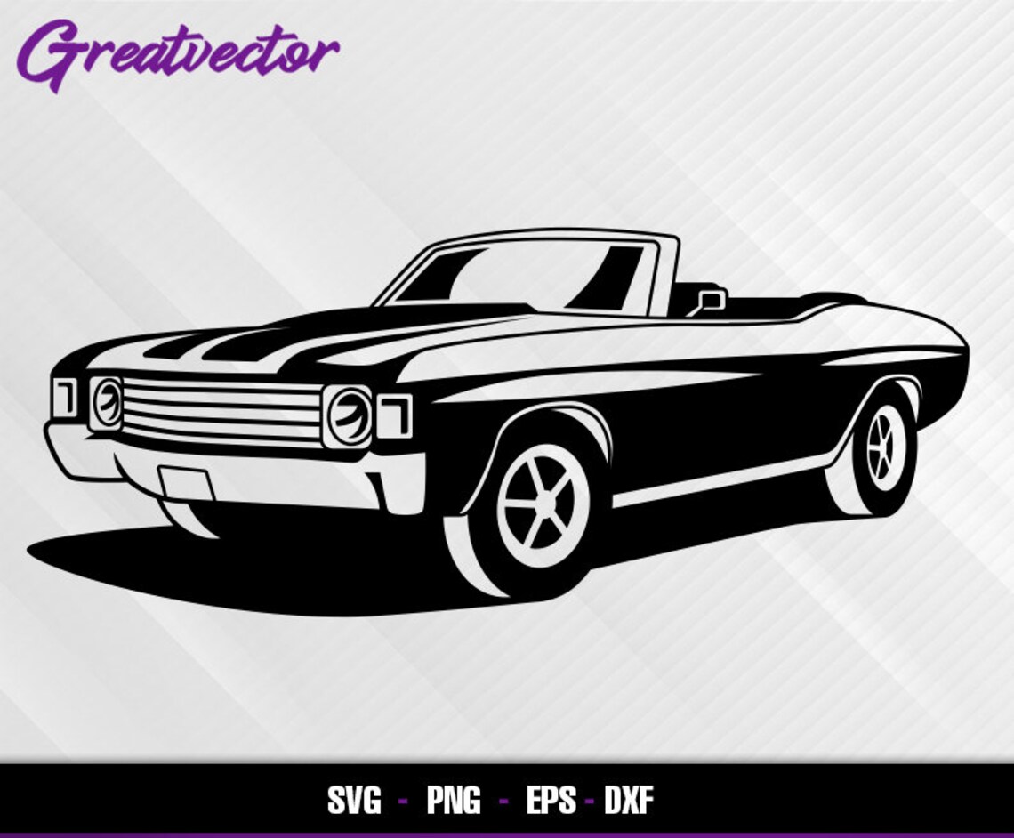Chevelle Convertible 1972 L EPS SVG PNG Dxf L Vector Art - Etsy