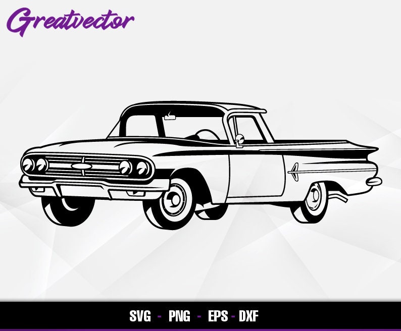1960 El Camino Pick up L EPS - SVG - PNG - Dxf L Vector Art - Etsy