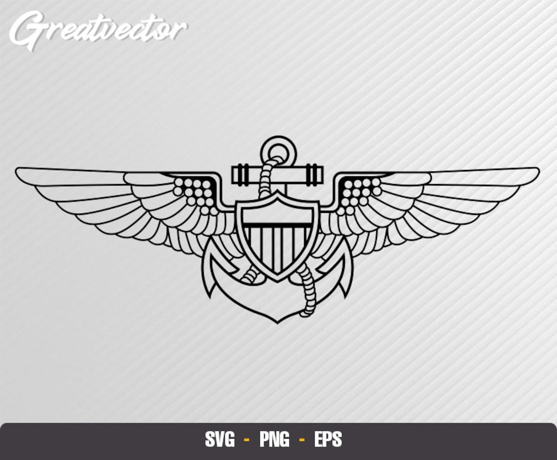 Navy Aviator Wings Vector File EPS SVG PNG Vector art | Etsy