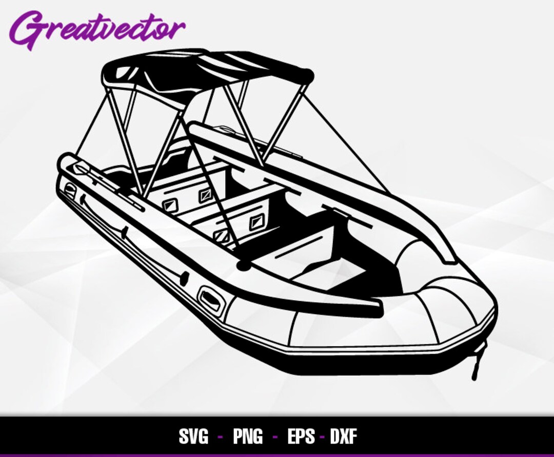 Dinghy Raft Boat L EPS - SVG - PNG - Dxf L Vector Art - Etsy
