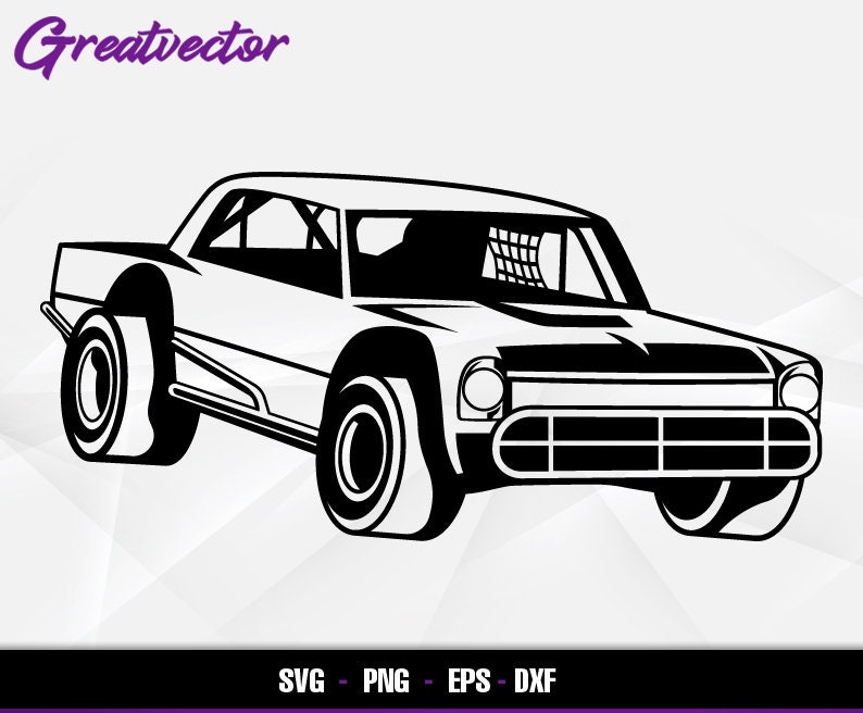 Dirt Track Racing Car L EPS SVG PNG Dxf L Vector Art - Etsy