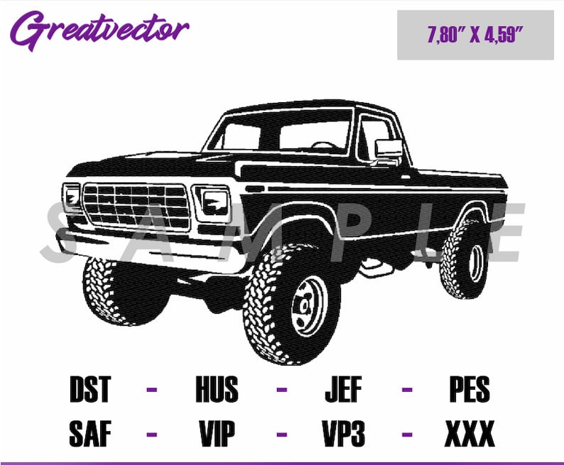 1978 Pickup Truck Suv F-100 L DST - PES - EXP L Embroidery Art - Etsy