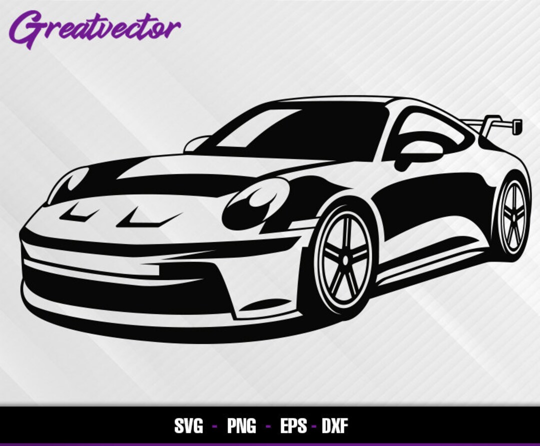 Porshe 992 Gt3 l EPS SVG PNG Dxf l Vector Kunst - Etsy België