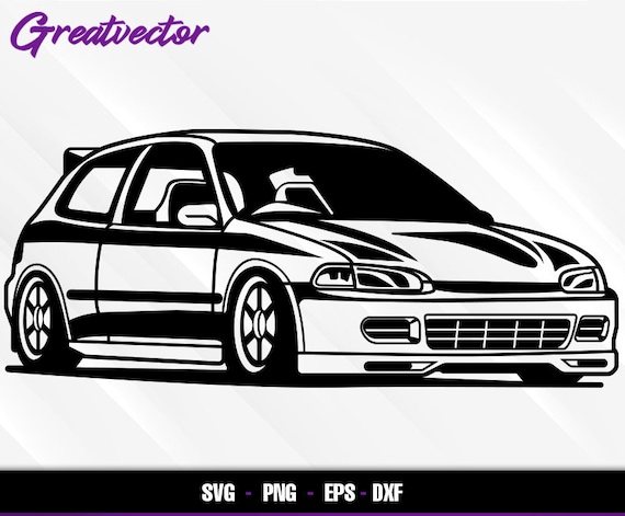 H Civic Eg L EPS SVG PNG Dxf L Vector Art - Etsy
