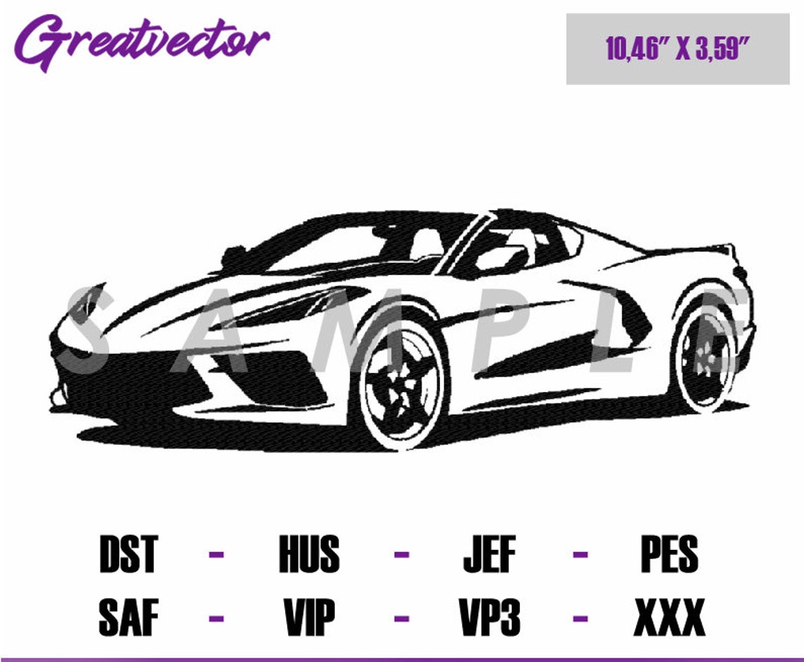 2021 Corvette Convertible C8 L DST - PES - EXP L Embroidery Art - Etsy