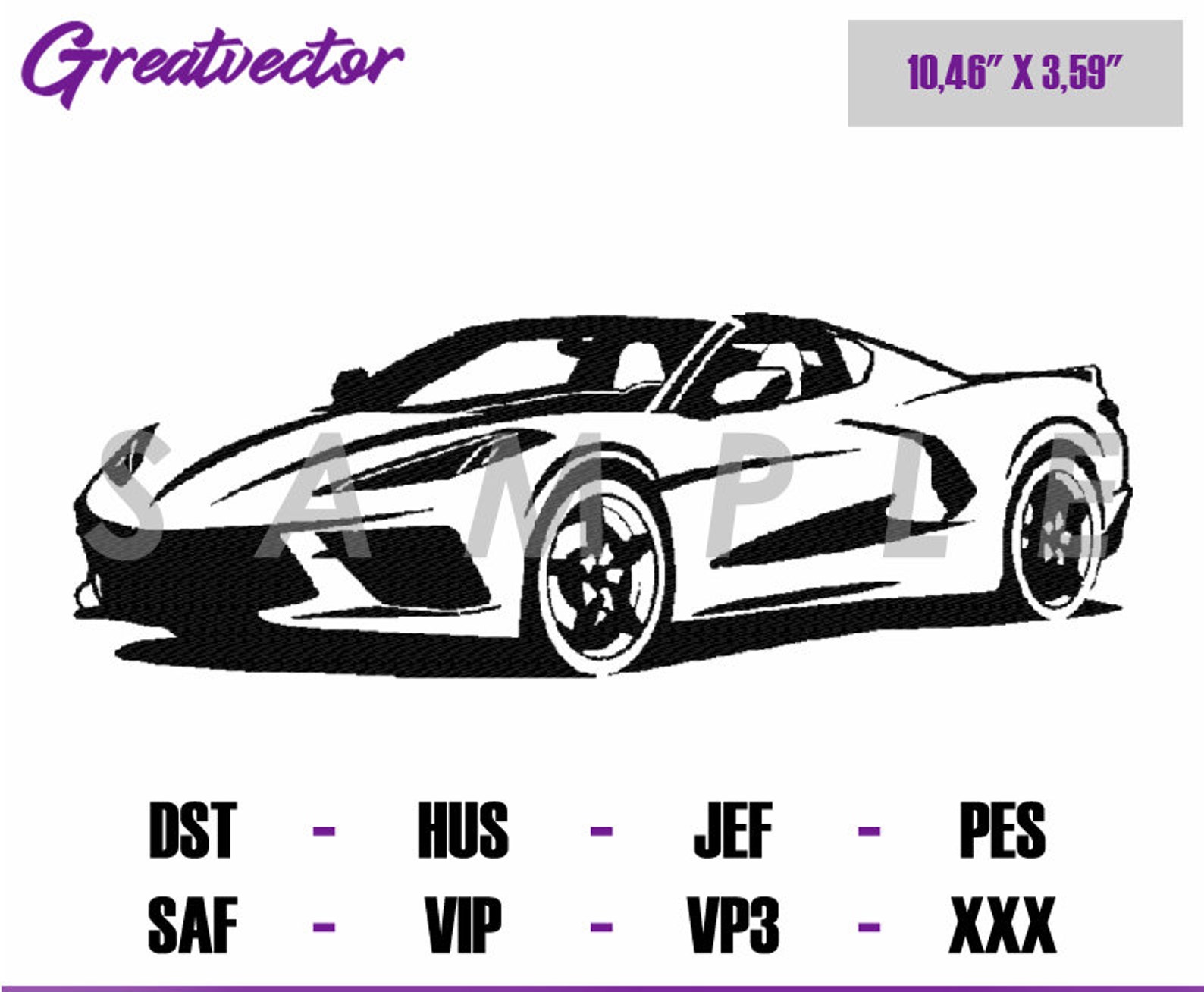 2021 Corvette Convertible C8 L DST - PES - EXP L Embroidery Art - Etsy