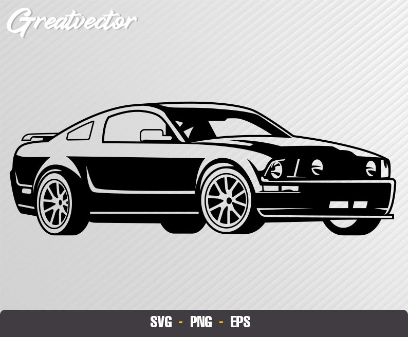 Mustang 2005 EPS SVG PNG Vector Art | Etsy