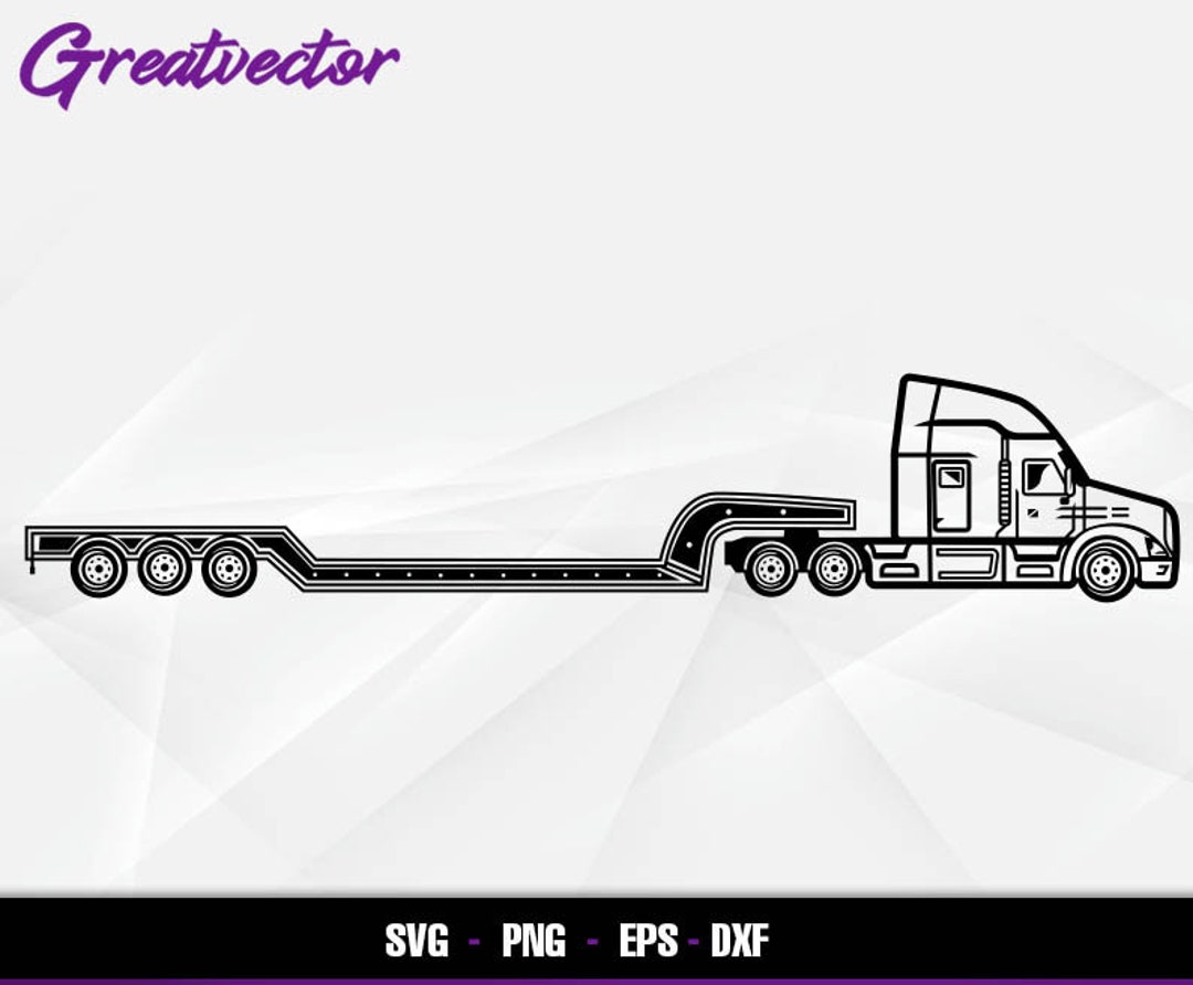 Lowboy Truck L EPS - SVG - PNG - Dxf L Vector Art - Etsy