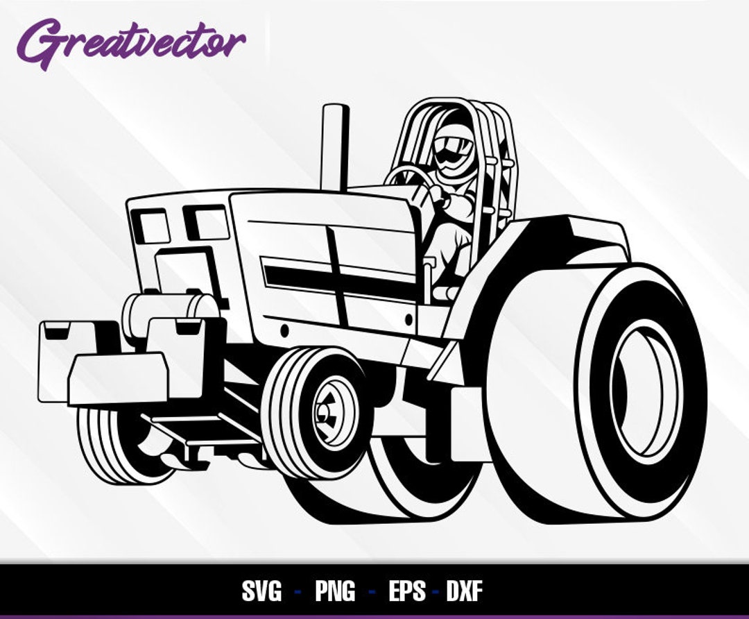Pro Stock Tractor - Vector Art - Clip Art - Pulling Truck - EPS SVG DXF ...