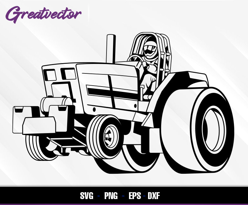 Pro Stock Tractor - Vector Art - Clip Art - Pulling Truck - EPS SVG DXF ...