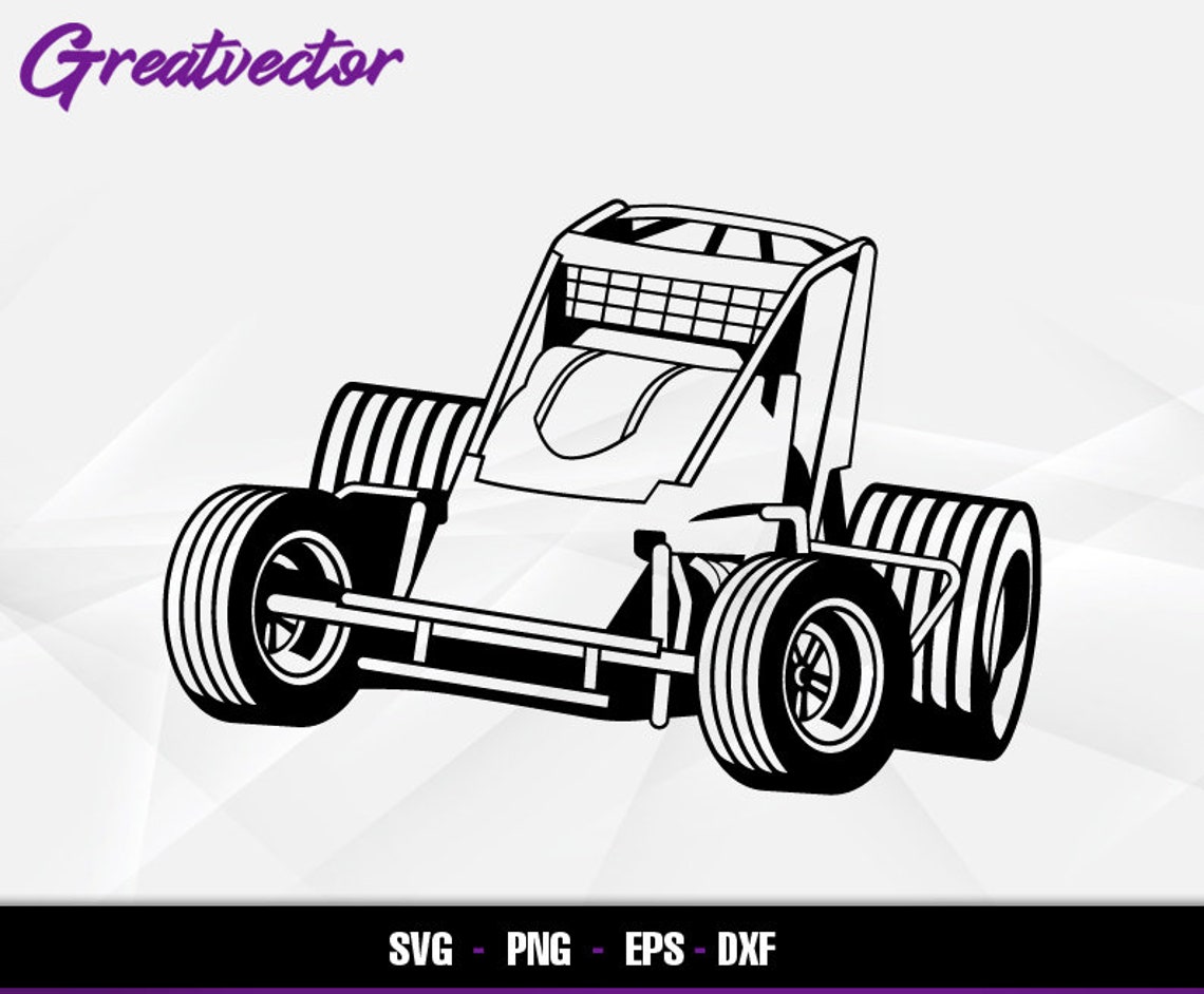 Sprint Race Car L EPS SVG PNG Dxf L Vector Art - Etsy