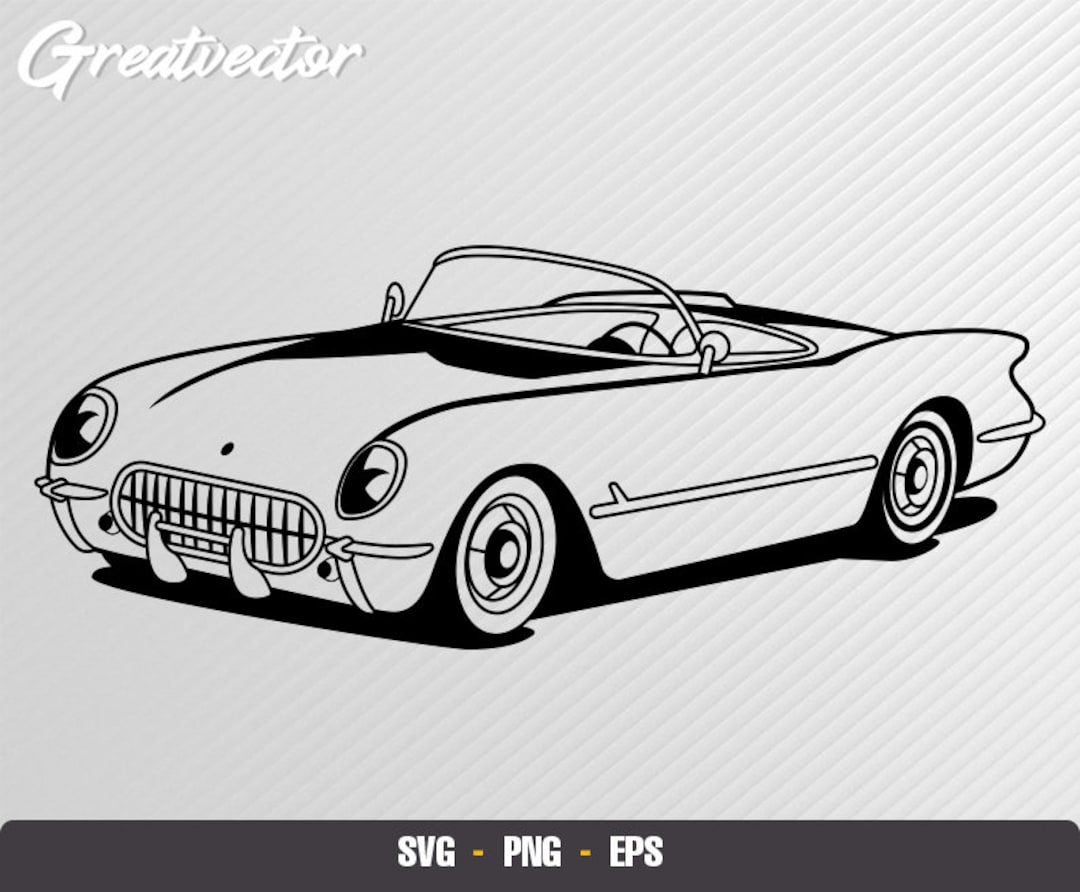 Corvette C1 1953-1955 L SVG - EPS - PNG - Etsy