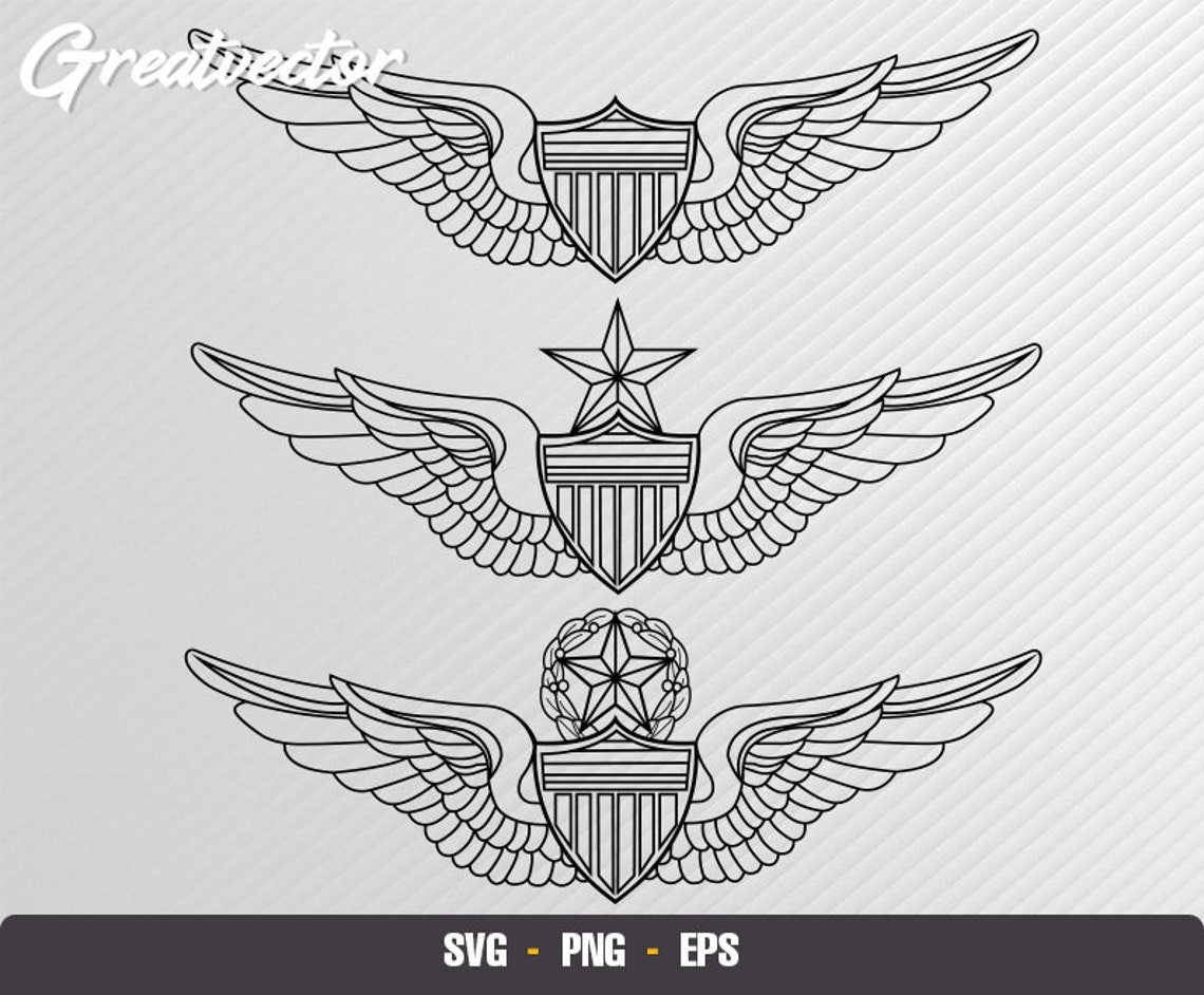 Army Aviator Wings Vector File EPS SVG PNG Vector Art - Etsy