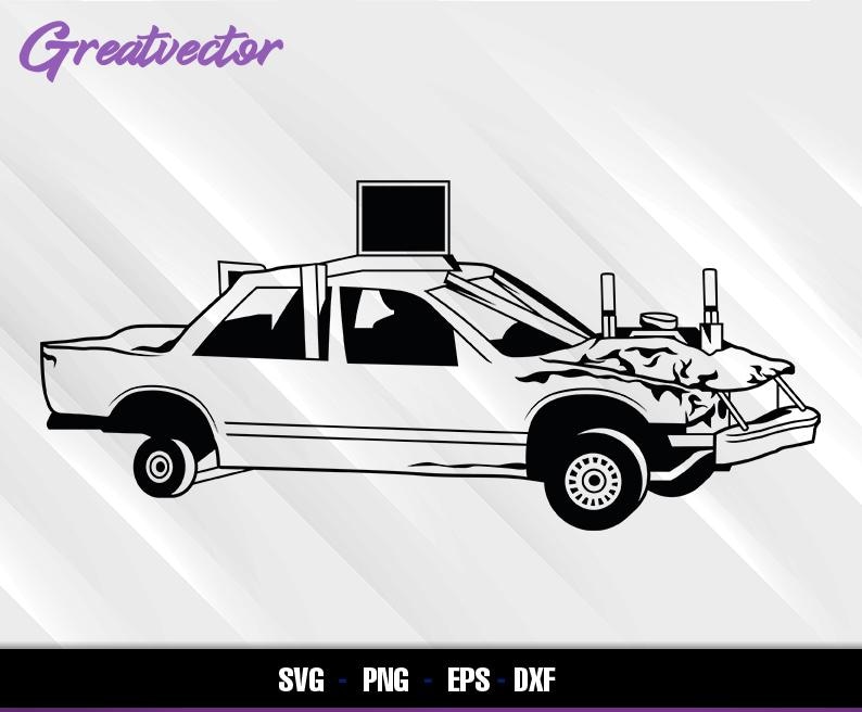 Mid Size Demolition Derby Car Svg PNG DXF EPS | Cricut Silhouette Cut ...