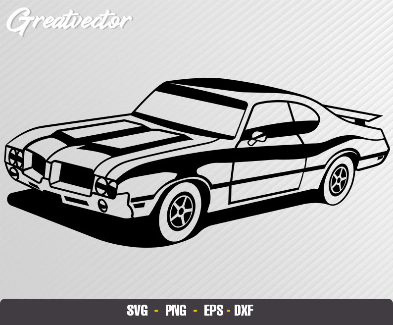 Oldsmobile 442 Cutlass 1968 l EPS SVG PNG Dxf l Vector - Etsy España