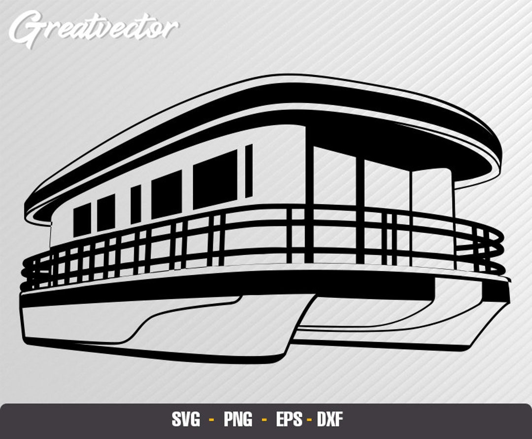 House Boat Double Hull L EPS - SVG - PNG - Dxf L Vector Art - Etsy