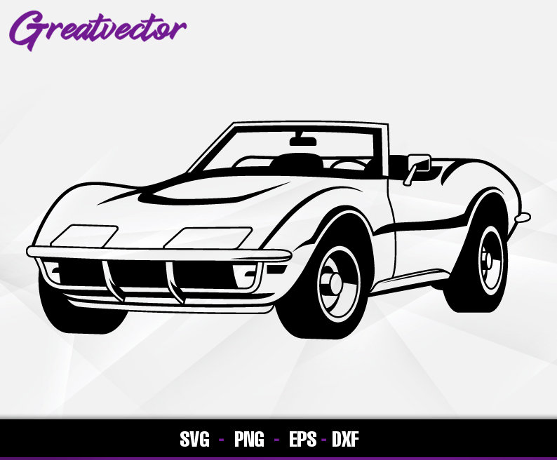 1968 Corvette Stingray Coupe L EPS SVG PNG Dxf L Vector - Etsy Australia
