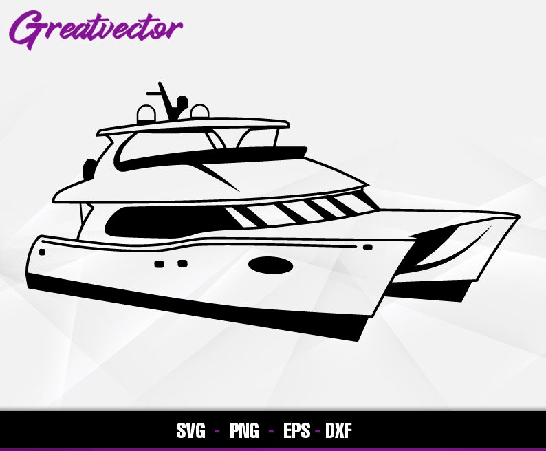Power Catamaran L EPS SVG PNG Dxf L Vector Art - Etsy