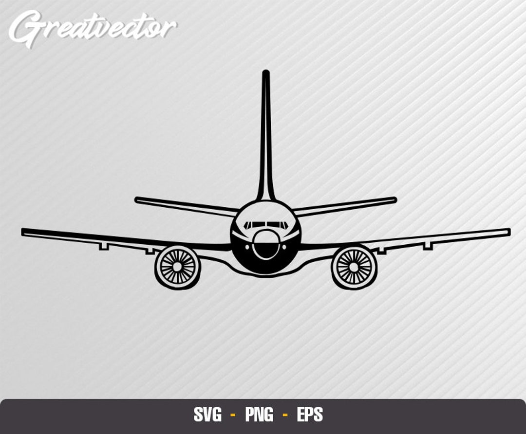 737 Max Front View - EPS - SVG - PNG - Vector File - Etsy