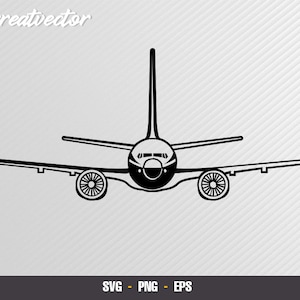 737 Max Front View - EPS - SVG - PNG - Vector File - Etsy