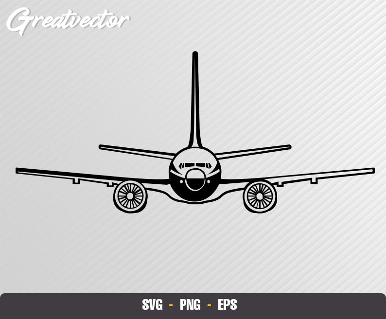 737 Max Front View EPS SVG PNG Vector File - Etsy Ireland