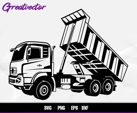 Tipper Truck L EPS SVG PNG Dxf L Vector Art | Etsy