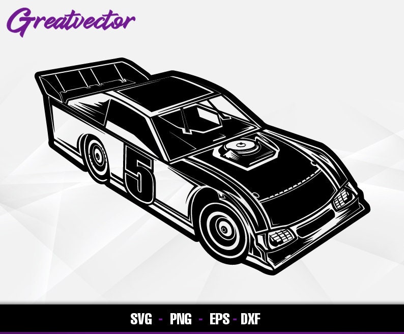 Dirt Track Racing Car L EPS SVG PNG Dxf L Vector Art - Etsy