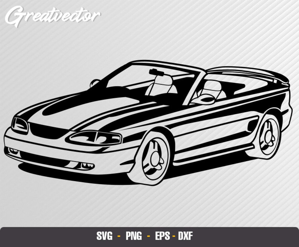 F Mustang Convertible 1994-1999 L EPS - SVG - PNG - Dxf L Vector Art - Etsy
