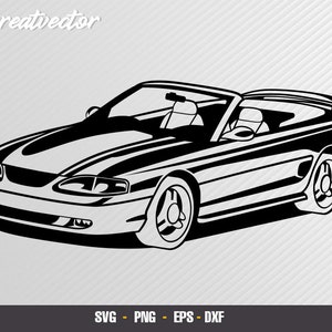 F Mustang Convertible 1994-1999 L EPS - SVG - PNG - Dxf L Vector Art - Etsy