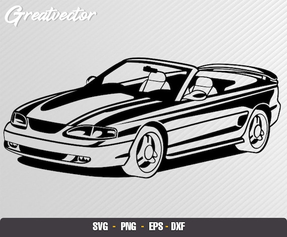 F Mustang Convertible 1994-1999 L EPS SVG PNG Dxf L - Etsy