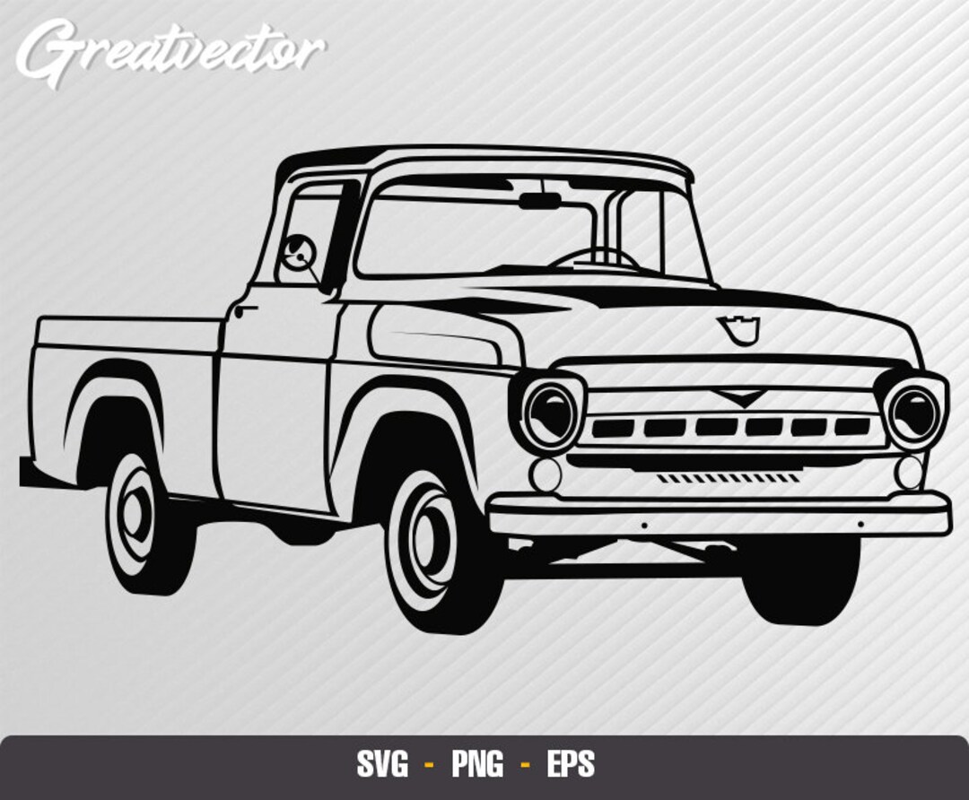 1957 Pickup Truck SUV - F 100 Vector - F150 Pickup - Car Vector - Car ...