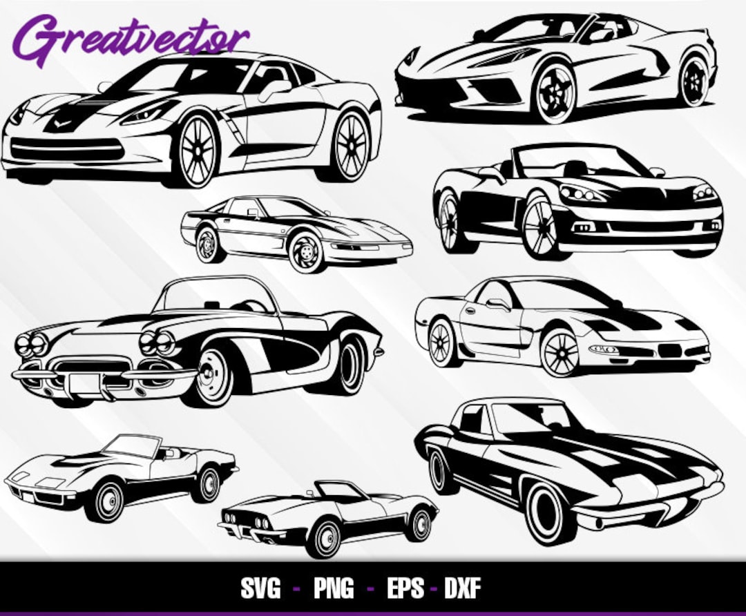 Corvette Bundle L EPS - SVG - PNG - Dxf L Vector Art - Etsy