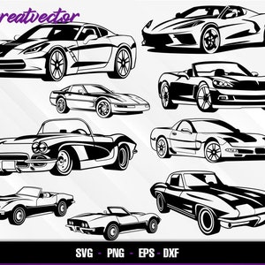 Corvette Bundle L EPS - SVG - PNG - Dxf L Vector Art - Etsy