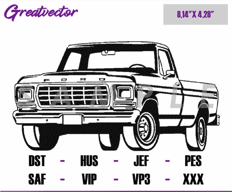 1979 Pickup Truck Suv F-100 L DST - PES - EXP L Embroidery Art - Etsy