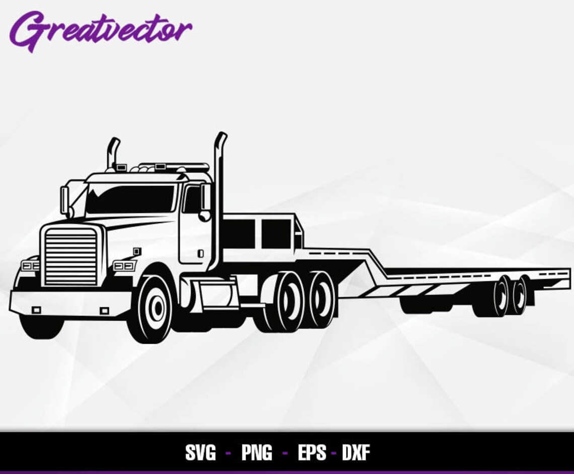 Step Deck Truck L EPS SVG PNG Dxf L Vector Art - Etsy