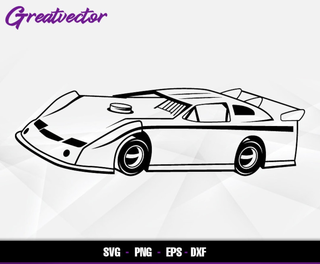 Dirt Track Racing Car L EPS - SVG - PNG - Dxf L Vector Art - Etsy