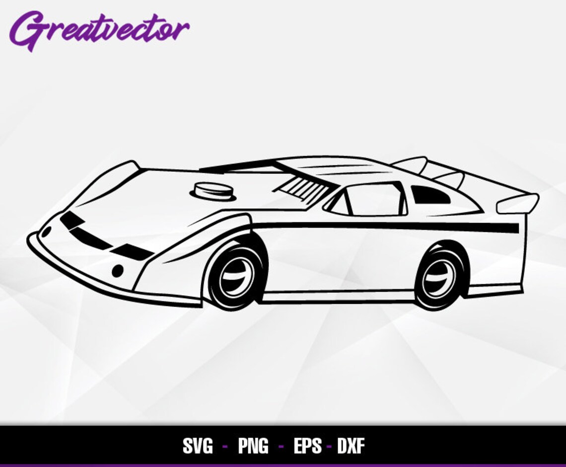 Dirt Track Racing Car L EPS - SVG - PNG - Dxf L Vector Art - Etsy