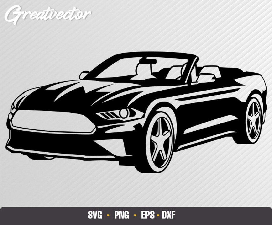 2019 Mustang Convertible L EPS - SVG - PNG - Dxf L Vector Art - Etsy