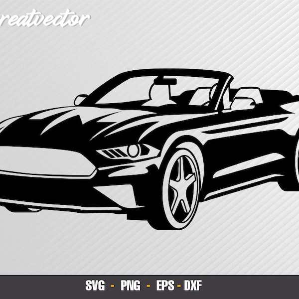Mustang Convertible Svg - Etsy